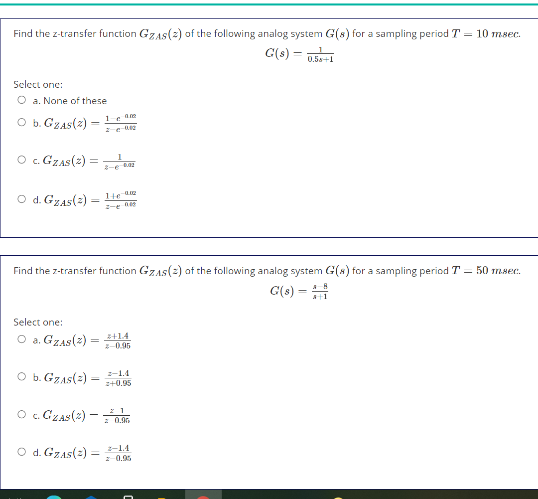 Solved Find the z-transfer function Gzas(2) of the following | Chegg.com