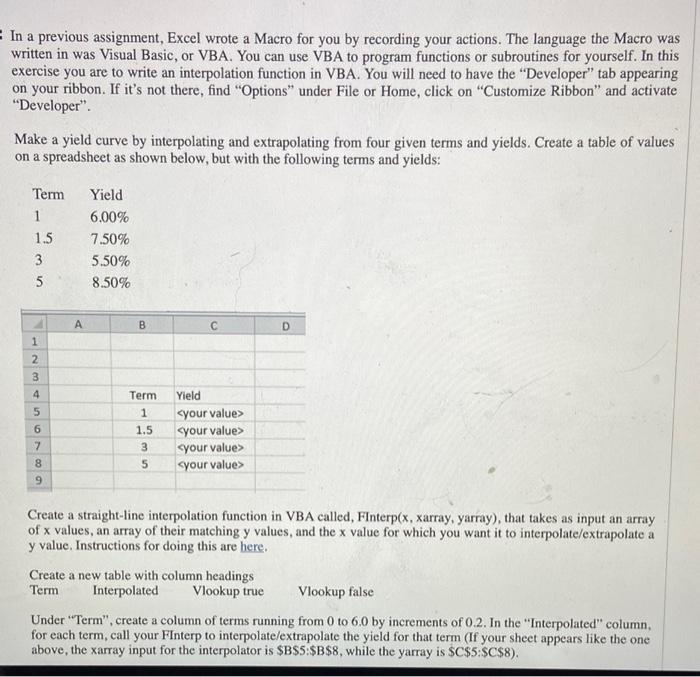 Solved In A Previous Assignment Excel Wrote A Macro For You 
