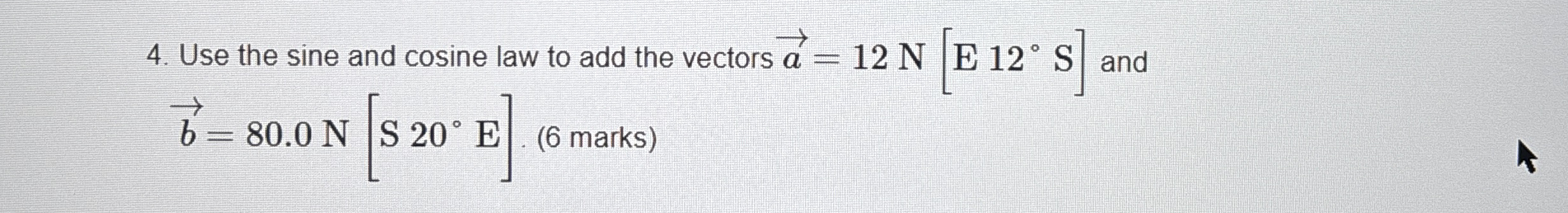 Solved Use the sine and cosine law to add the vectors | Chegg.com