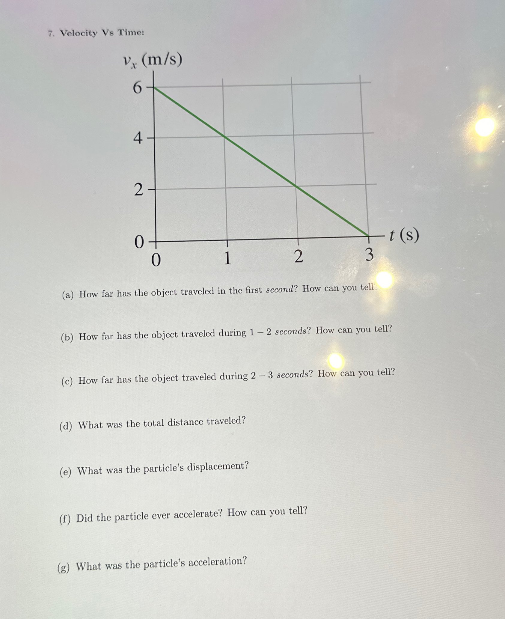 Solved Velocity Vs Time:(a) ﻿How far has the object traveled | Chegg.com