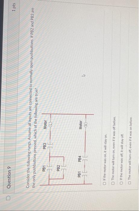 Solved Question 9 Consider the following rungs. Assume all | Chegg.com