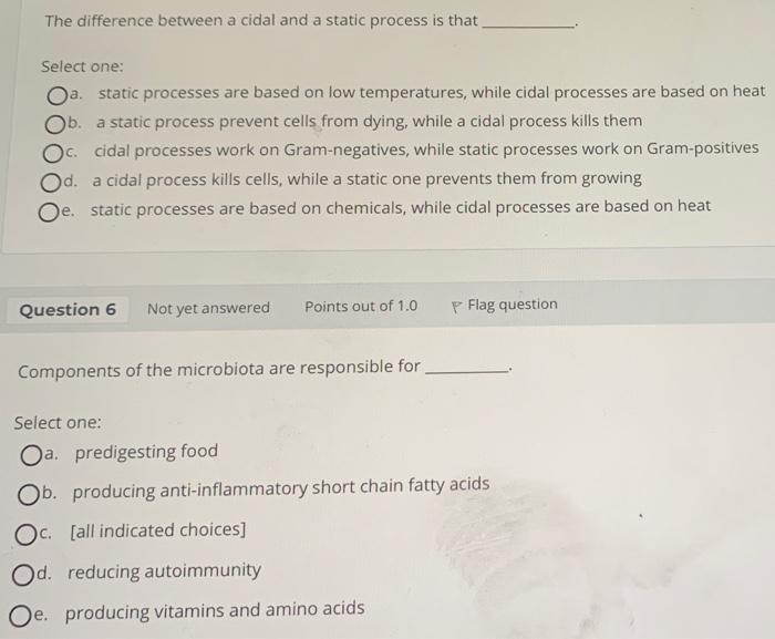 Solved The difference between a cidal and a static process | Chegg.com