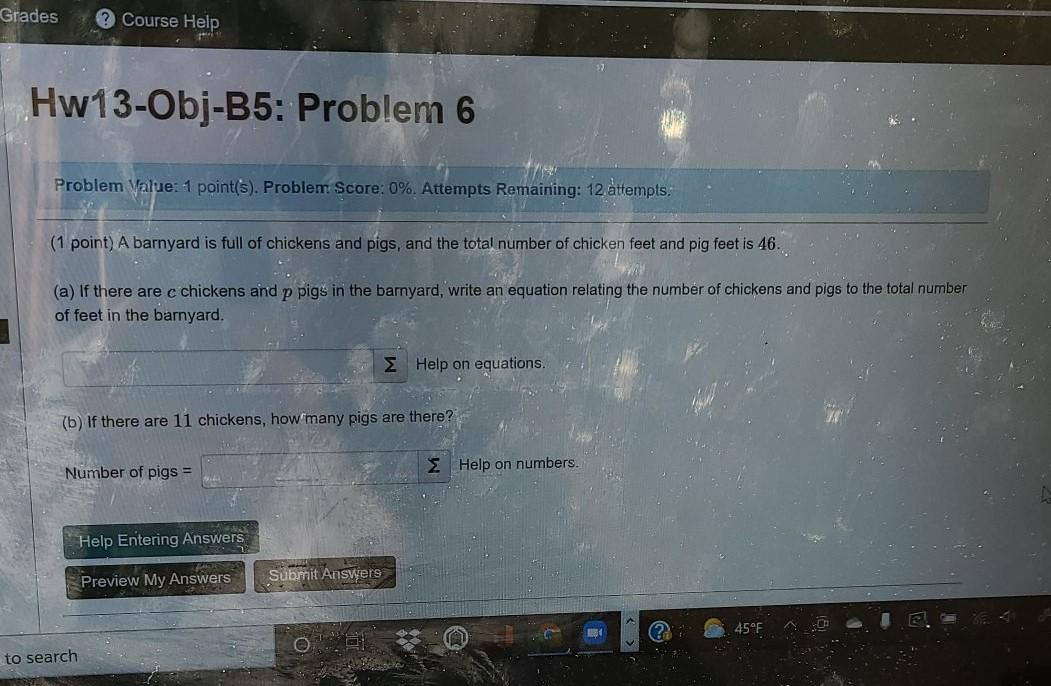 Solved Grades ? Course Help Hw13-Obj-B5: Problem 6 Problem | Chegg.com Solved Grades ? Course Help Hw13-Obj-B5: Problem 6 Problem | Chegg.com