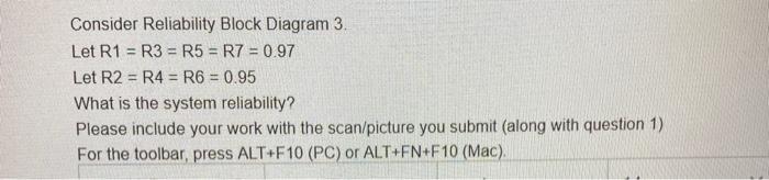 Solved R4 R1 R2 R5 RBD3 R7 R3 R6 Consider Reliability | Chegg.com
