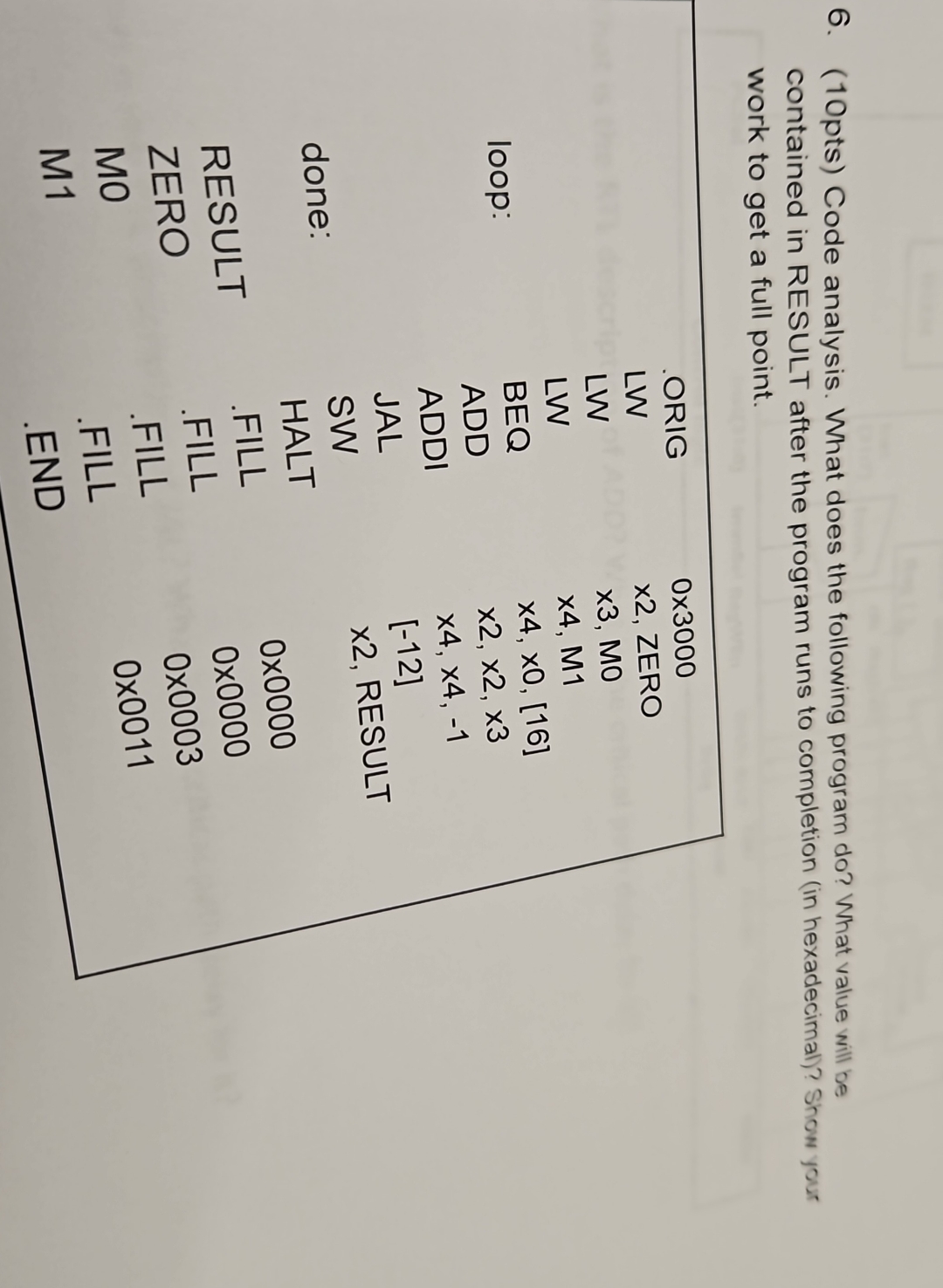 Solved (10pts) ﻿Code analysis. What does the following | Chegg.com