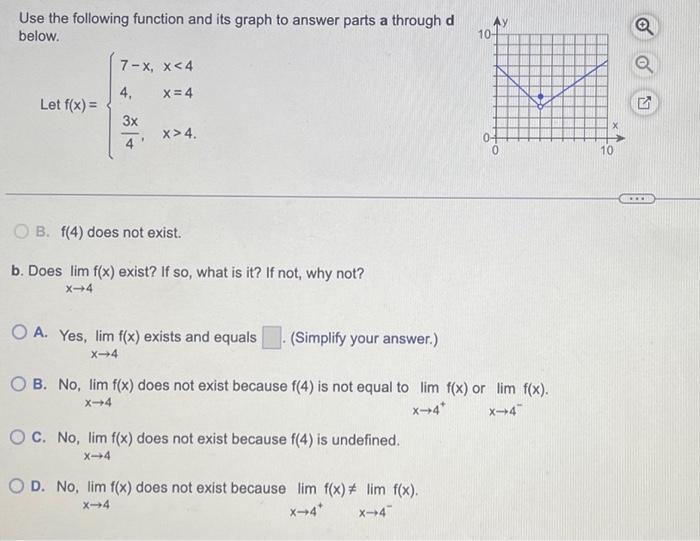 Solved Use the following function and its graph to answer | Chegg.com
