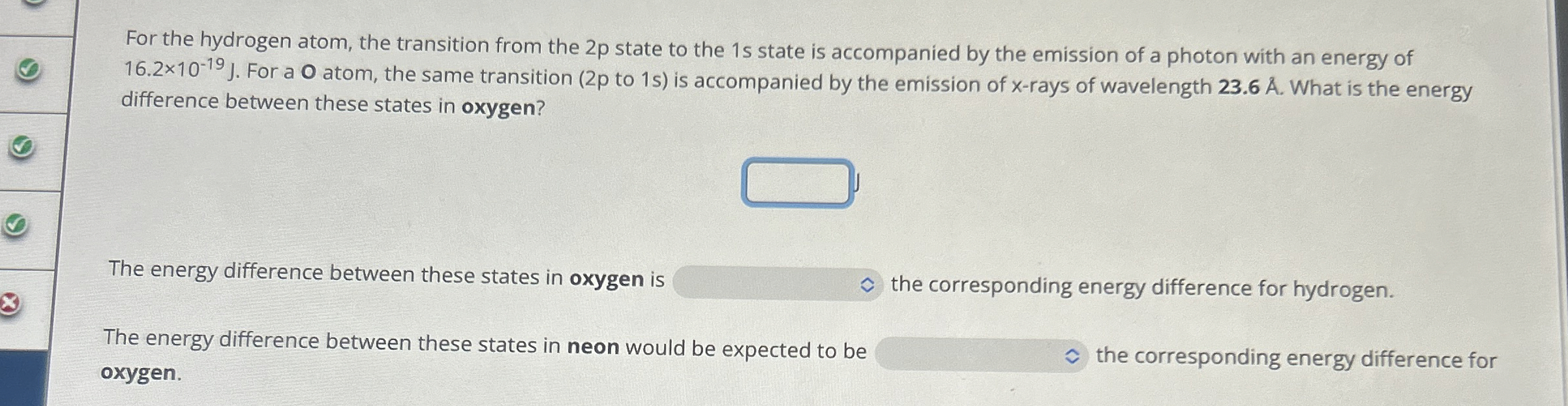 Solved For the hydrogen atom, the transition from the 2p | Chegg.com