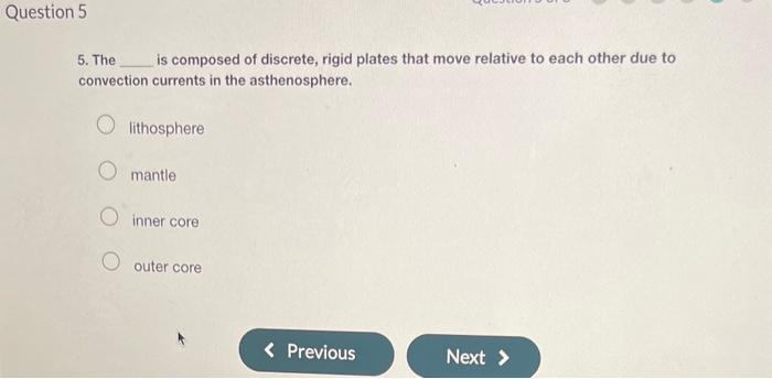 Solved 5. The is composed of discrete, rigid plates that | Chegg.com