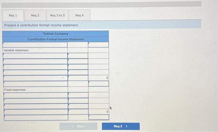 Solved Prepare a contribution format income | Chegg.com