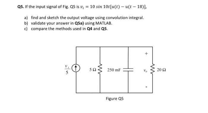 Solved Q5. If the input signal of Fig. 25 is v; = 10 sin | Chegg.com