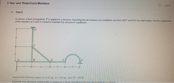 Solved + Two-and Three Force Members C 2012 Part As shown, a | Chegg.com
