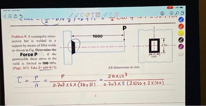 Solved Problem-9: A rectangular crosssection bar is welded | Chegg.com