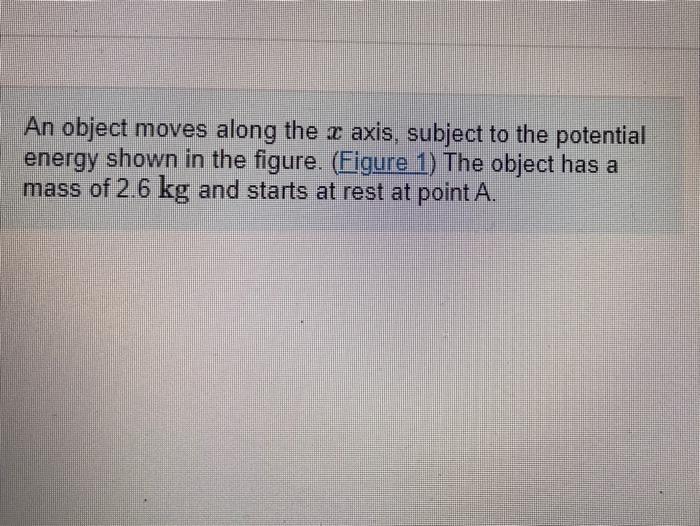 Solved An Object Moves Along The X Axis Subject To The