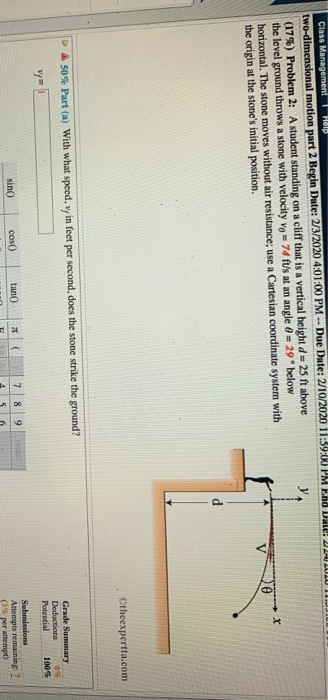 Solved Class Management | Help two-dimensional motion part 2 | Chegg.com
