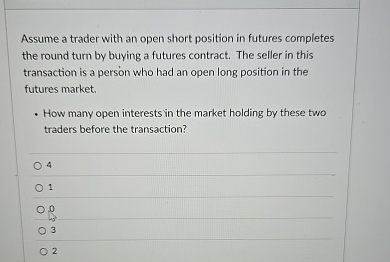 Solved Assume a trader with an open short position in | Chegg.com