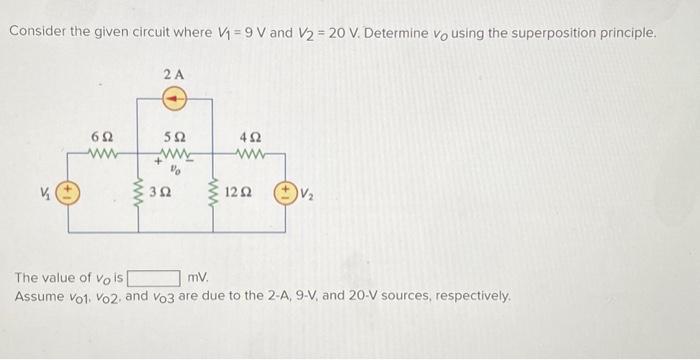 Solved Consider the given circuit where V₁ = 9 V and V2 = 20 | Chegg.com Solved Consider the given circuit where V₁ = 9 V and V2 = 20 | Chegg.com
