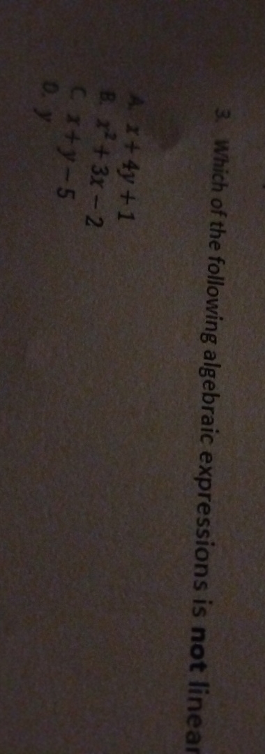 Solved Which of the following algebraic expressions is | Chegg.com
