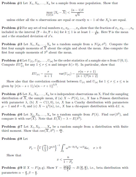 Solved Problem #1 ﻿Let x1,x2,dots,xn ﻿be a sample from some | Chegg.com