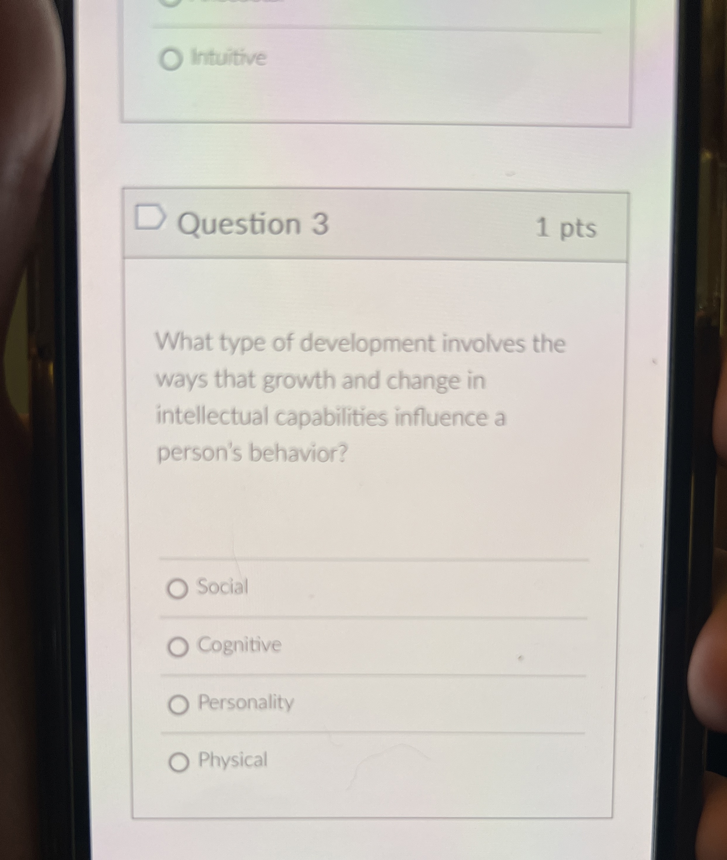 Solved IntuitiveQuestion 31 ﻿ptsWhat type of development | Chegg.com
