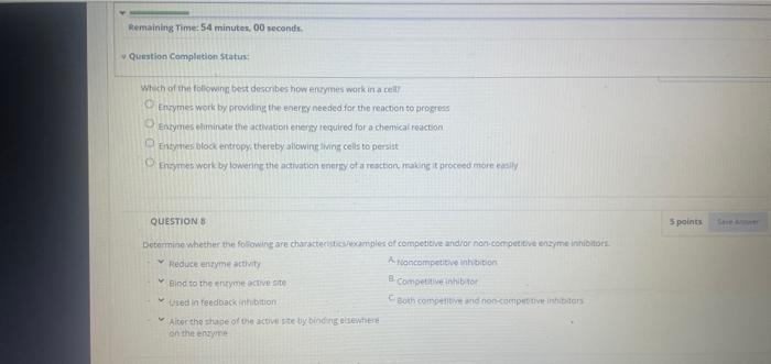 Solved Whech of the following bert desoribes how entymes | Chegg.com