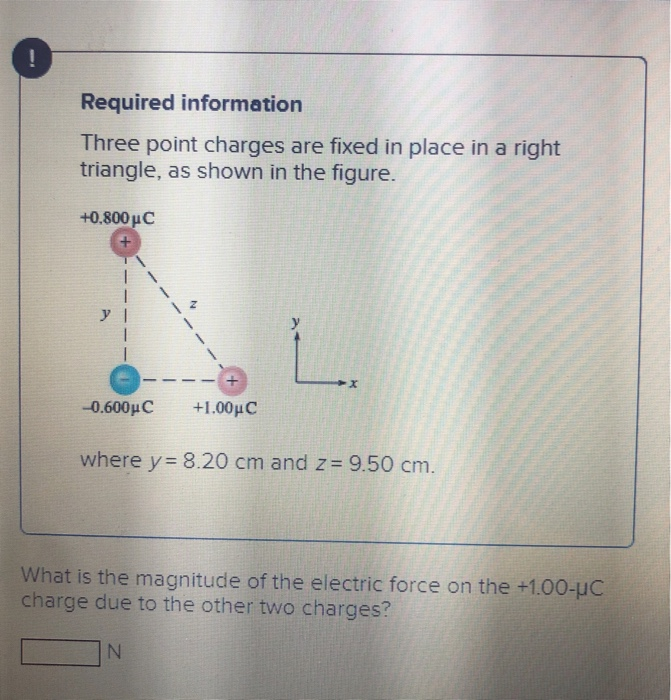 Solved ! Required information Three point charges are fixed | Chegg.com