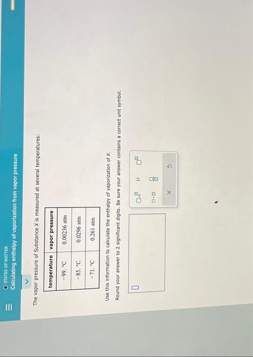 Solved O STATES OF MATTER Calculating enthalpy of | Chegg.com