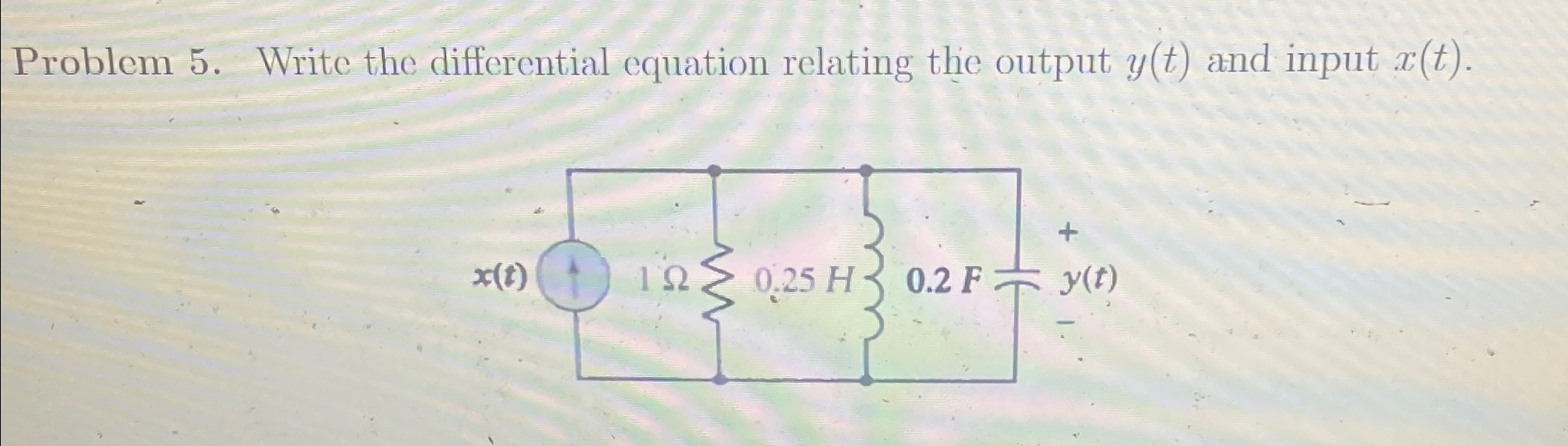 Solved Problem 5. ﻿Write the differential equation relating | Chegg.com