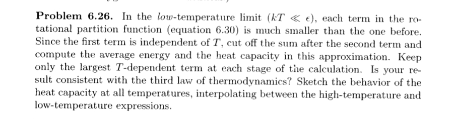 Problem 6.26. ﻿In the low-temperature limit | Chegg.com