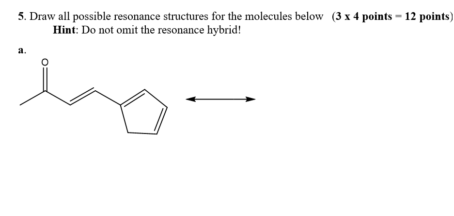 Solved Draw all possible resonance structures for the | Chegg.com