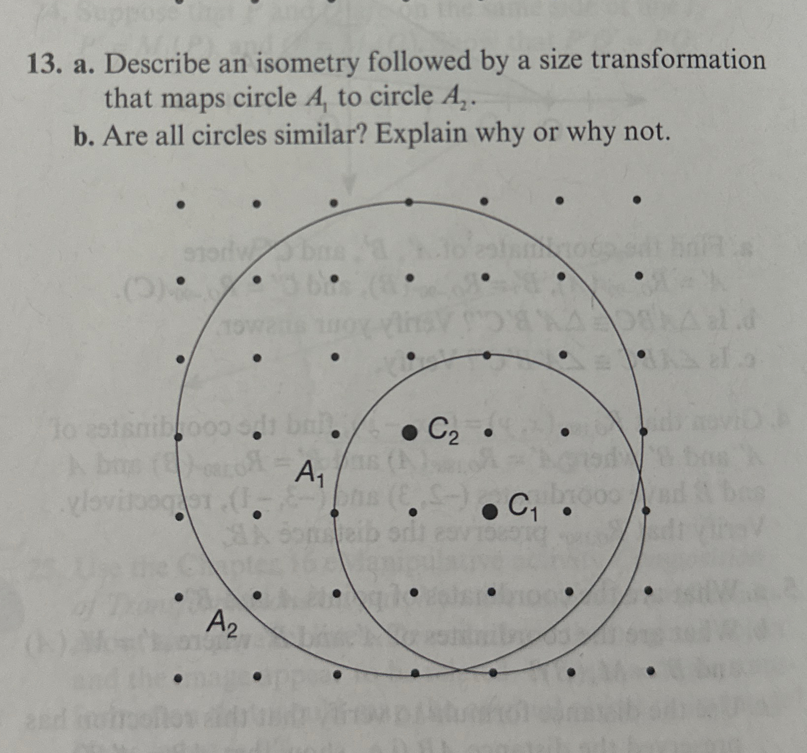 Solved a. ﻿Describe an isometry followed by a size | Chegg.com