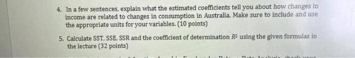 Solved 4. In a few sentences, explain what the estimated | Chegg.com