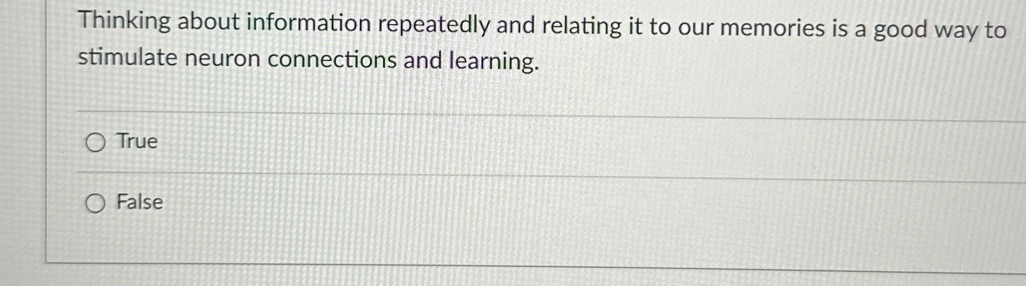 Solved Thinking about information repeatedly and relating it | Chegg.com