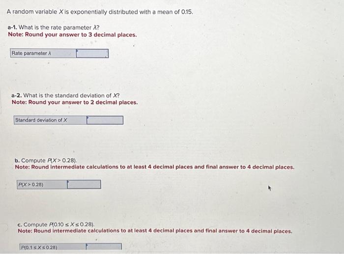Solved A random variable X is exponentially distributed with | Chegg.com