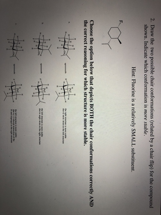 Solved 2. Draw the two possible chair conformations related | Chegg.com