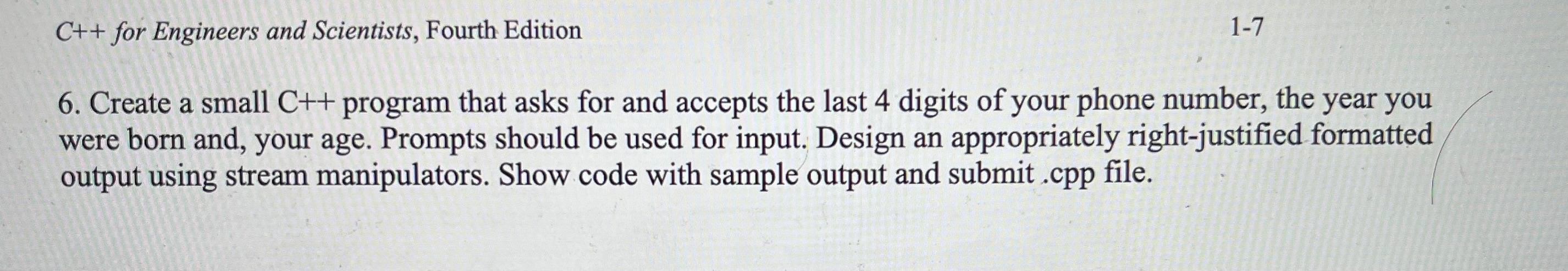 Solved C++ ﻿for Engineers and Scientists, Fourth | Chegg.com