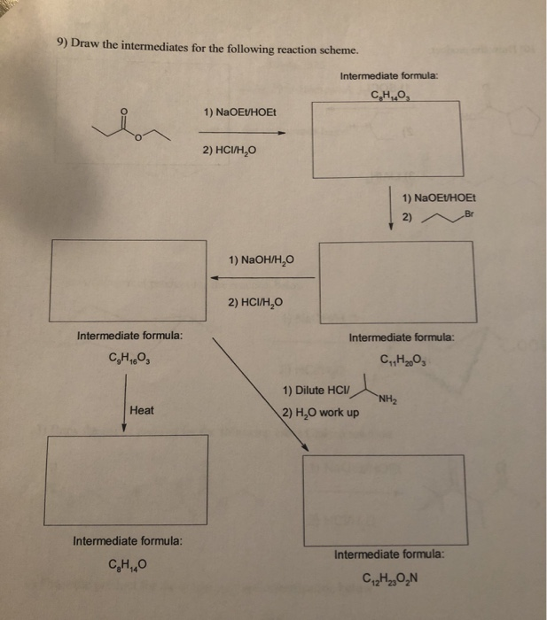 Solved 9) Draw the intermediates for the following reaction | Chegg.com