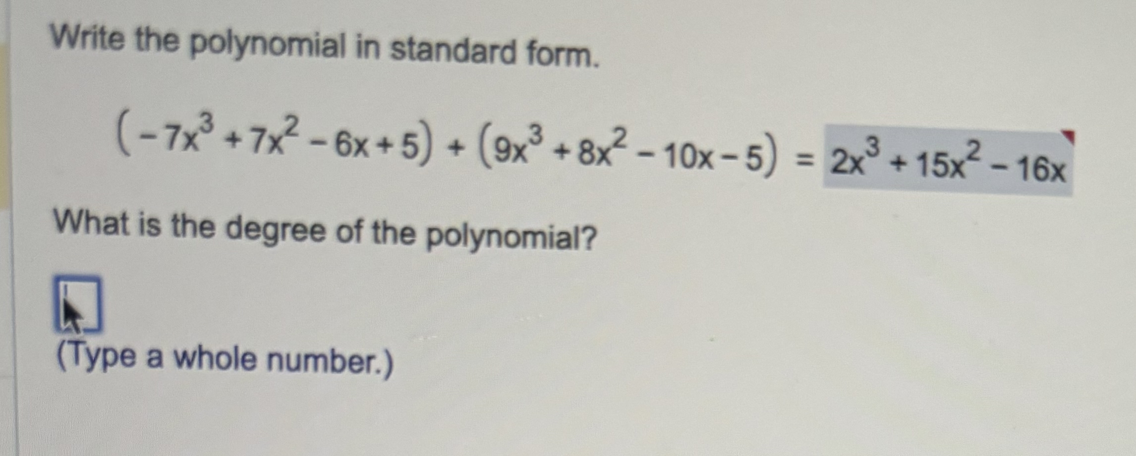 Solved Write the polynomial in standard | Chegg.com
