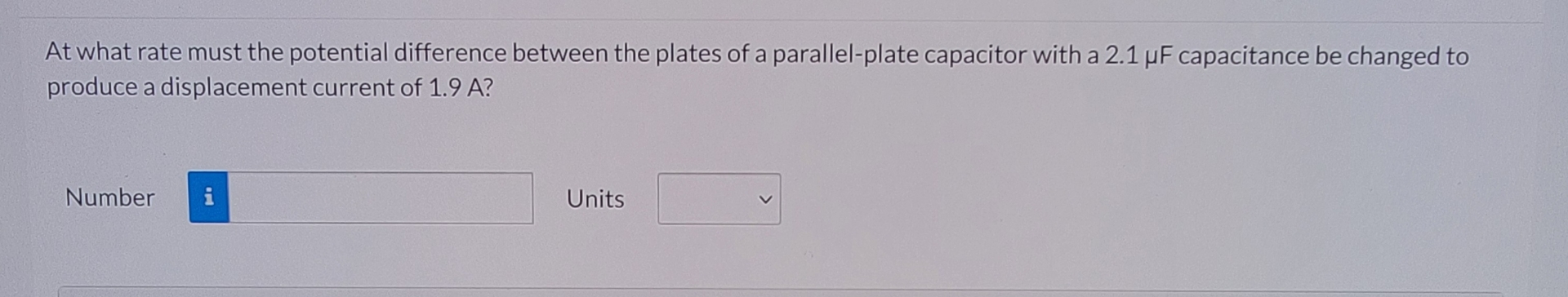 Solved At what rate must the potential difference between | Chegg.com