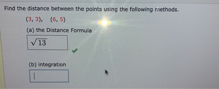 Solved Find the distance between the points using the | Chegg.com