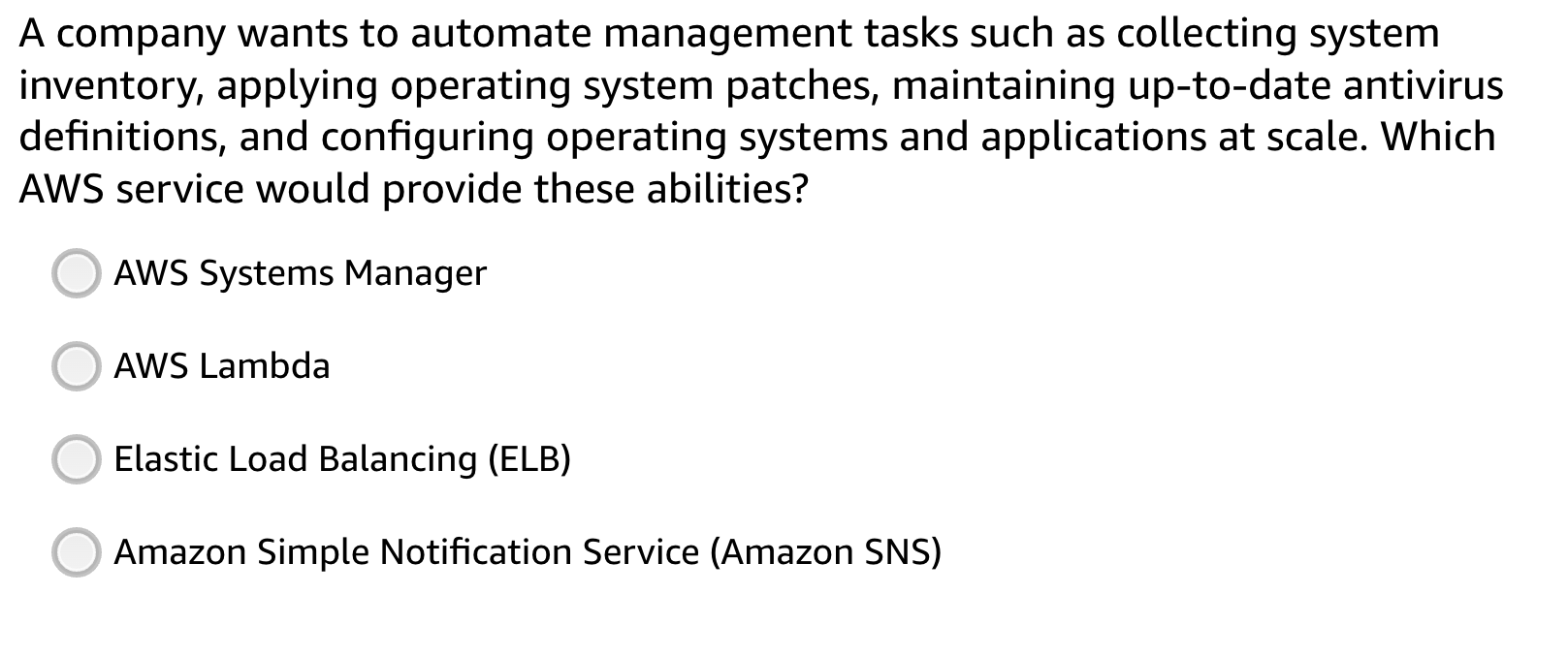 Solved A company wants to ﻿automate management tasks such as | Chegg.com