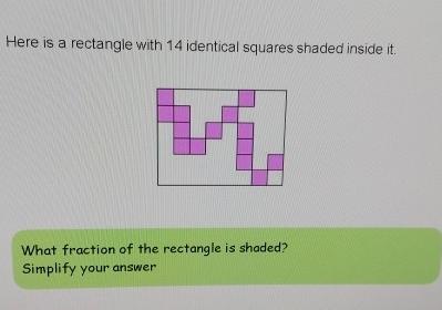 Solved Here is a rectangle with 14 ﻿identical squares shaded | Chegg.com