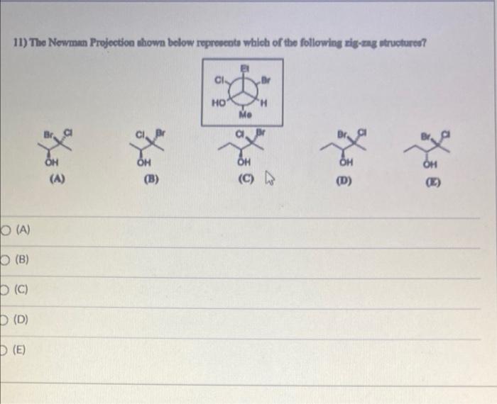 Solved the Newman projection shown below represents which of | Chegg.com