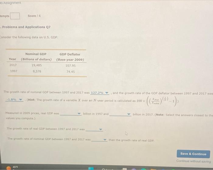 Solved to Assignment Score/ /4 Problems and Applications Q7 | Chegg.com