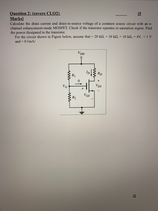 Solved Question 2: (covers CLO2) - 15 Marks] Calculate the | Chegg.com