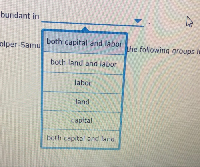 Solved 3. Heckscher-Ohlin theorem, Stolper-Samuelson theory, | Chegg.com