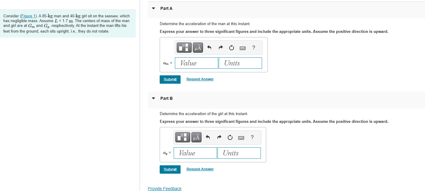 Solved Consider (Figure 1). ﻿A 85-kg man and 40-kg girl sit | Chegg.com