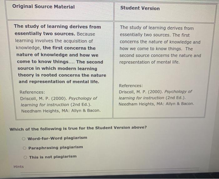 Solved Original Source Material Student Version The study of | Chegg.com