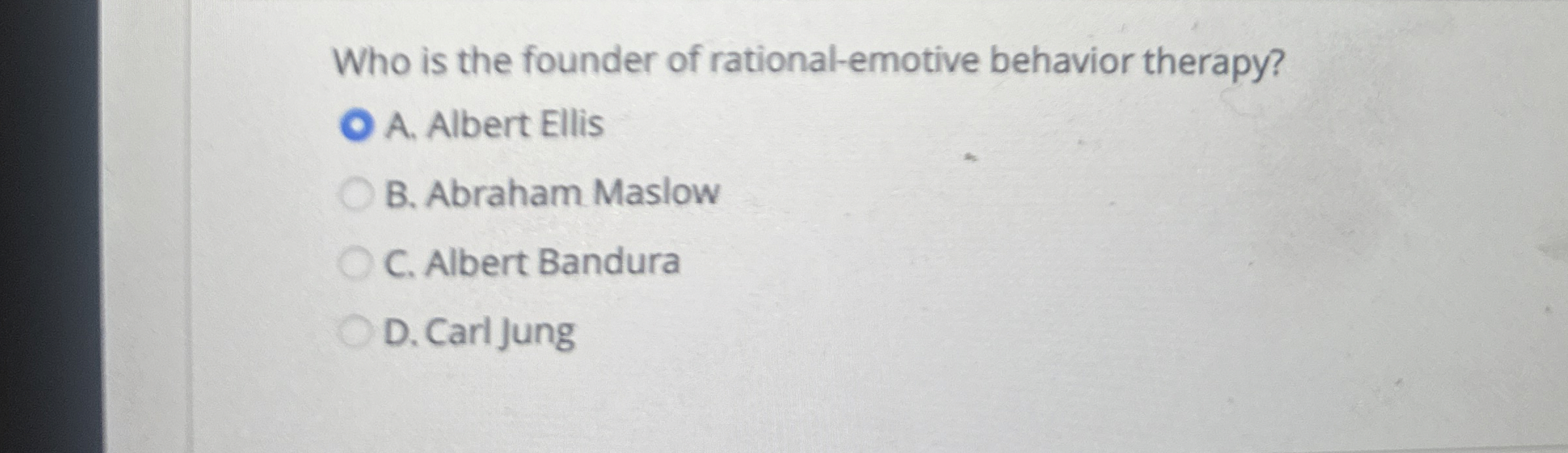 Solved Who is the founder of rational-emotive behavior | Chegg.com