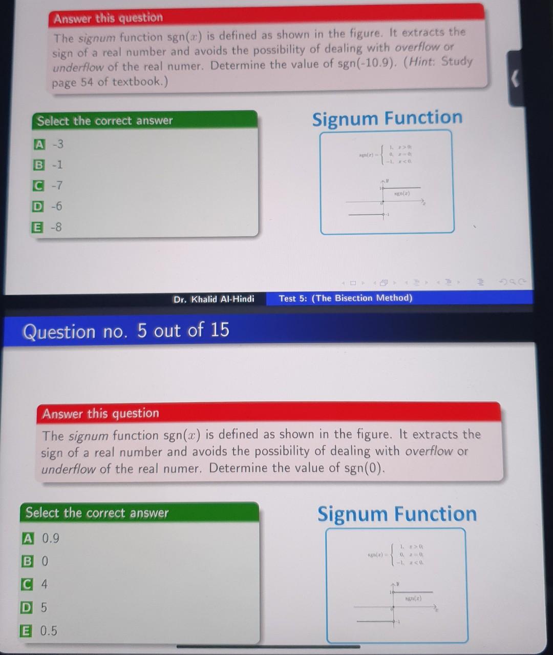 Solved Answer This Question The Signum Function Sgn X Is