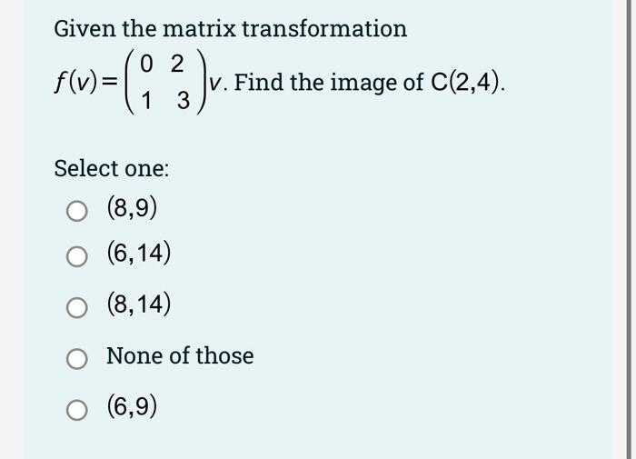 Solved The RREF for of the matrix A=⎣⎡10125237−3⎦⎤ is row | Chegg.com